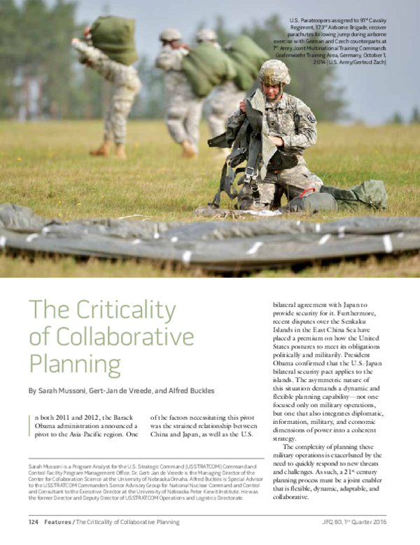 (PDF) The Criticality of Collaborative Planning