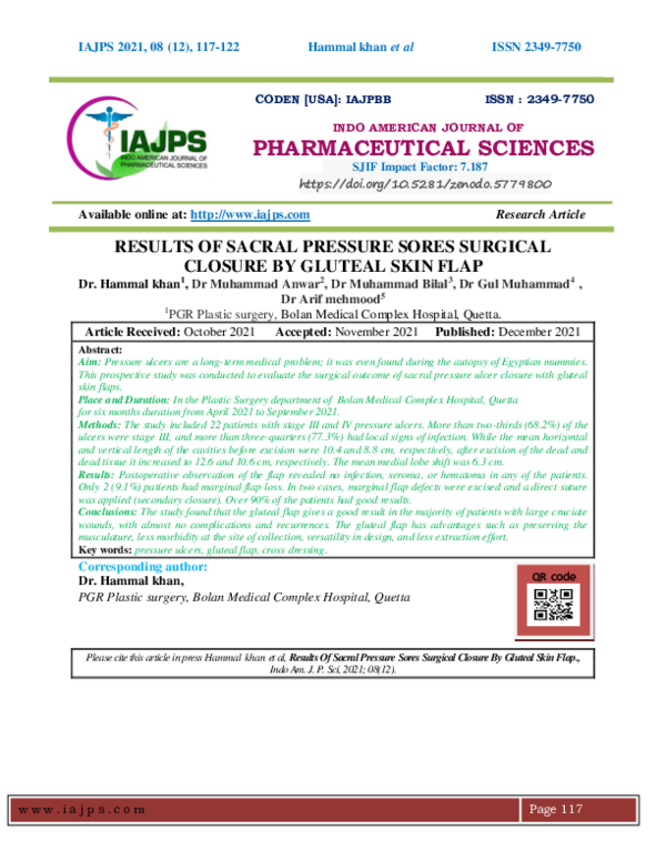 (PDF) RESULTS OF SACRAL PRESSURE SORES SURGICAL CLOSURE BY GLUTEAL SKIN ...