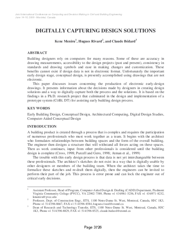 (PDF) Digitally Capturing Design Solutions