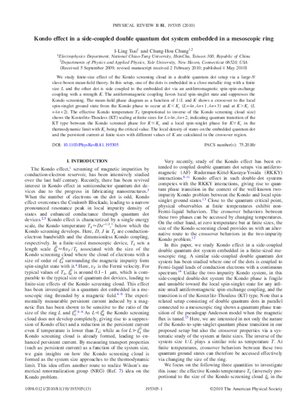 (PDF) Kondo effect in a side-coupled double-quantum-dot system embedded ...
