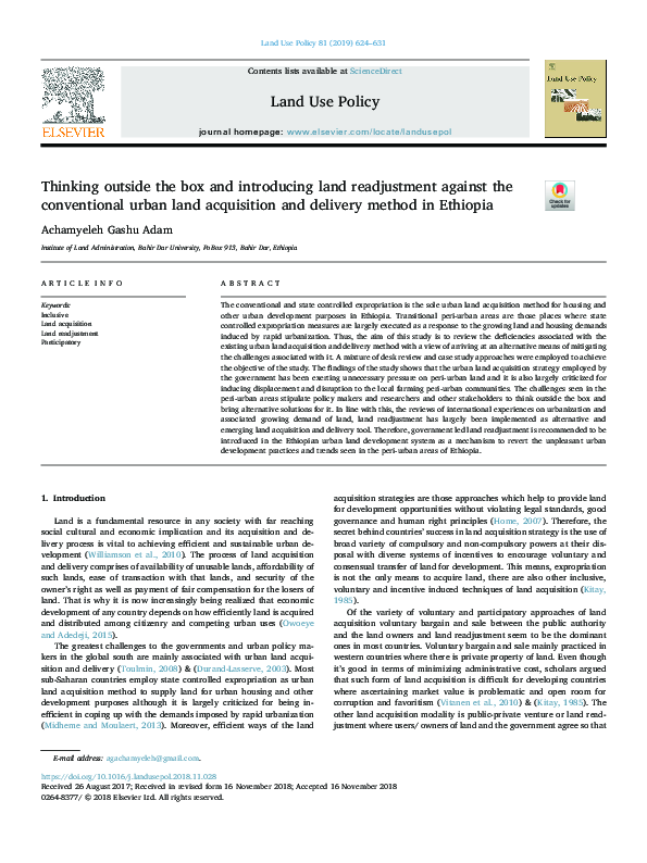 (PDF) Land Use Policy