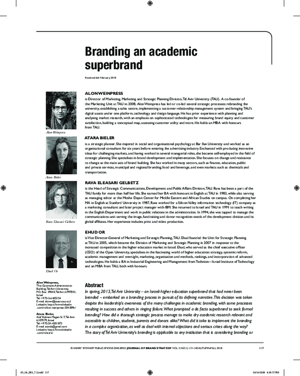 (PDF) Branding an academic superbrand