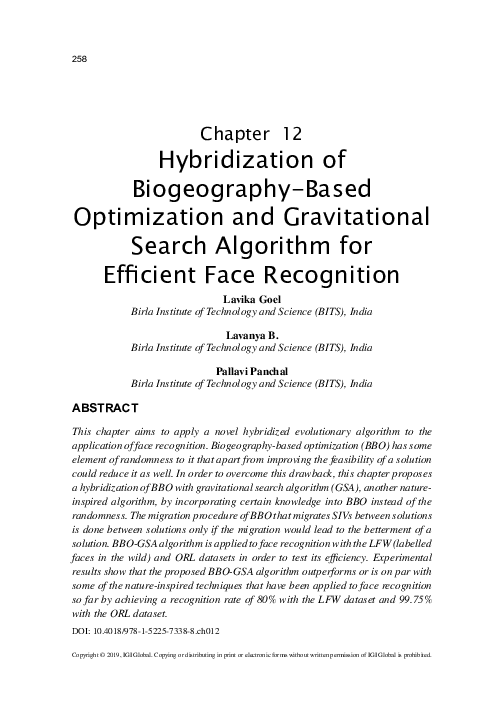 (PDF) Hybridization of Biogeography-Based Optimization and Gravitational Search Algorithm for ...