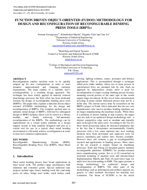 (PDF) Function Driven Object-Oriented (FUDOO) Methodology for Design and Reconfiguration of ...