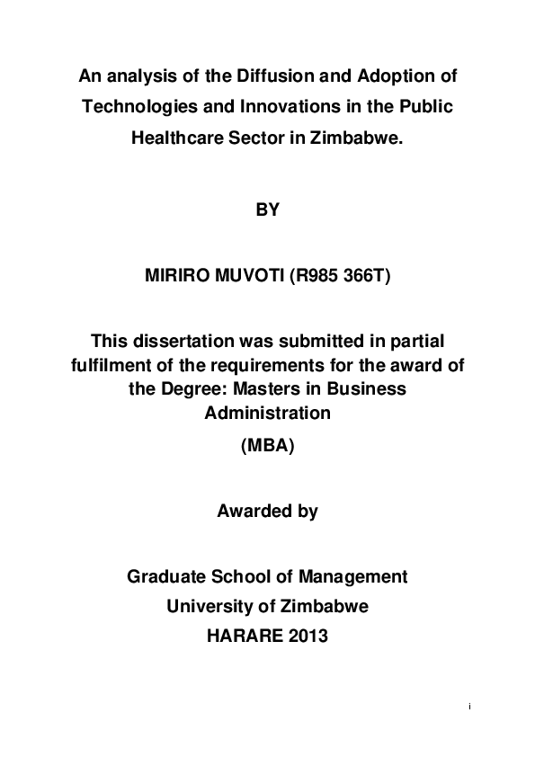 (PDF) An analysis of the diffusion and adoption of technologies and ...