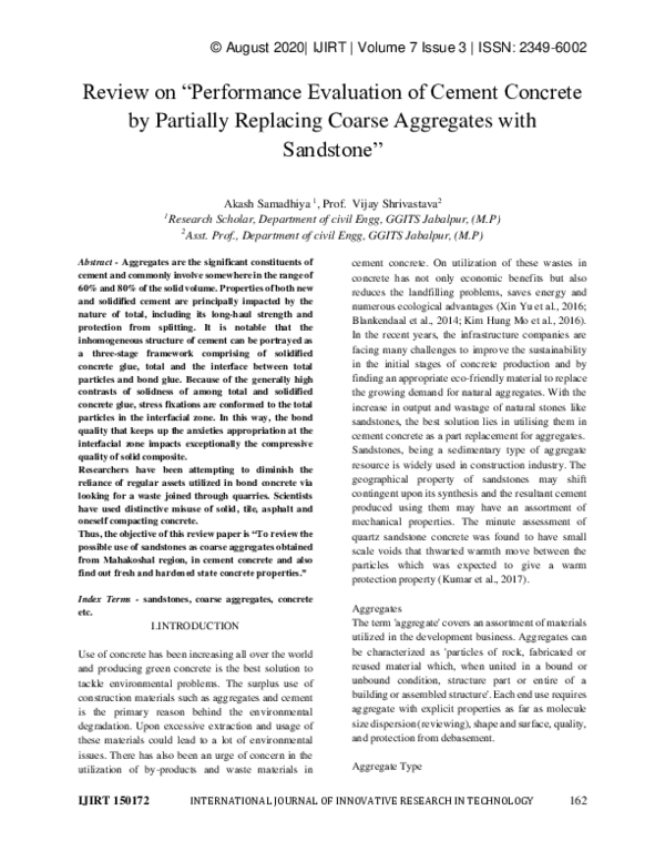 (PDF) Review on “Performance Evaluation of Cement Concrete by Partially ...