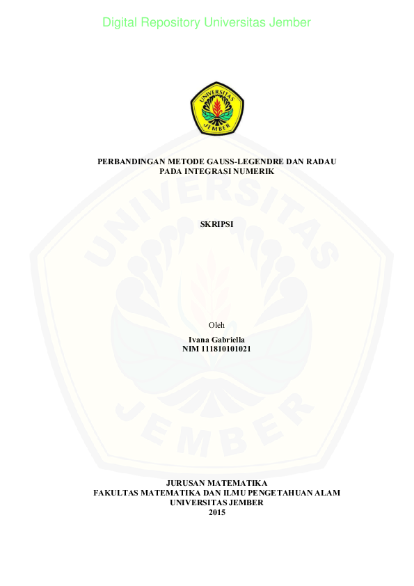 (PDF) Perbandingan Metode Gauss-Legendre Dan Radau Pada Integrasi Numerik