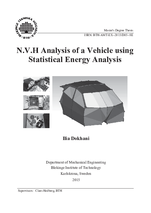 (PDF) N.V.H Analysis of a Vehicle using Statistical Energy Analysis
