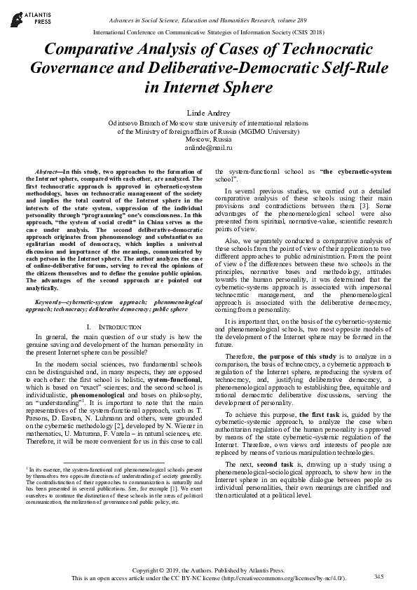 (PDF) Comparative Analysis of Cases of Technocratic Governance and ...