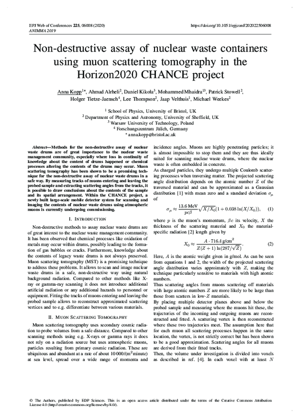 (PDF) Non-destructive assay of nuclear waste containers using muon ...
