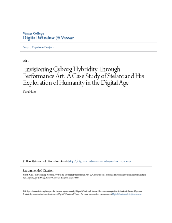 (PDF) Envisioning Cyborg Hybridity Through Performance Art: A Case ...