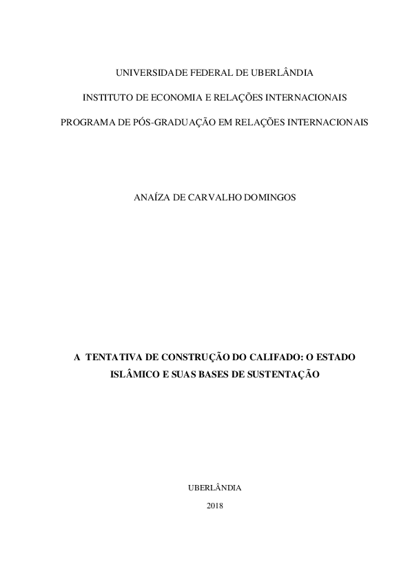 (PDF) A tentativa de construção do Califado: o Estado Islâmico e suas ...