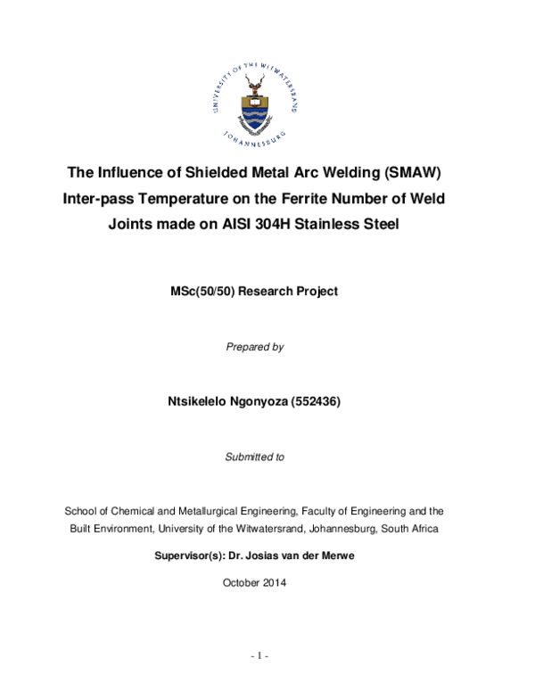 (PDF) The influence of shielded metal arc welding (SMAW) inter-pass ...