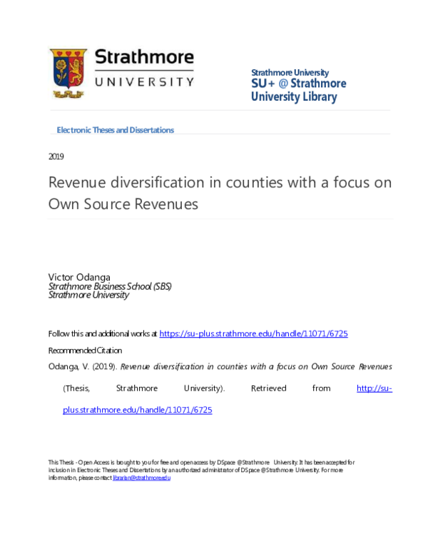 (PDF) Revenue diversification in counties with a focus on Own Source ...