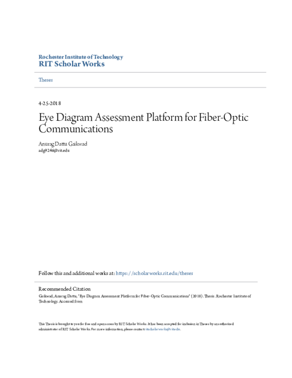 (PDF) Eye Diagram Assessment Platform for Fiber-Optic Communications