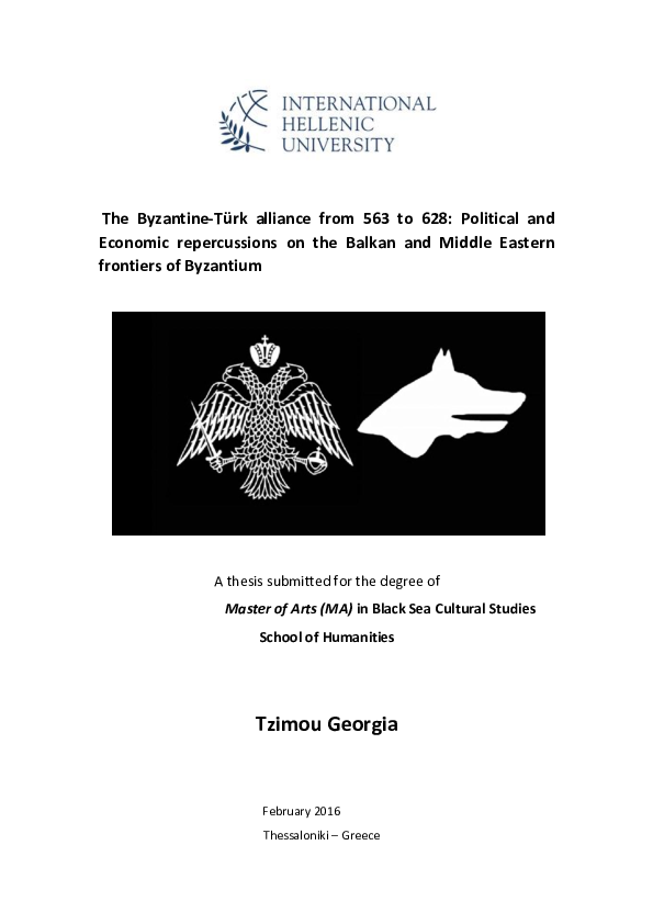 (PDF) The Byzantine-Türk alliance from 563 to 628: Political and ...