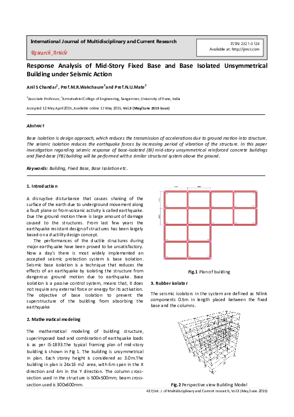 (PDF) Response Analysis of Mid-Story Fixed Base and Base Isolated ...