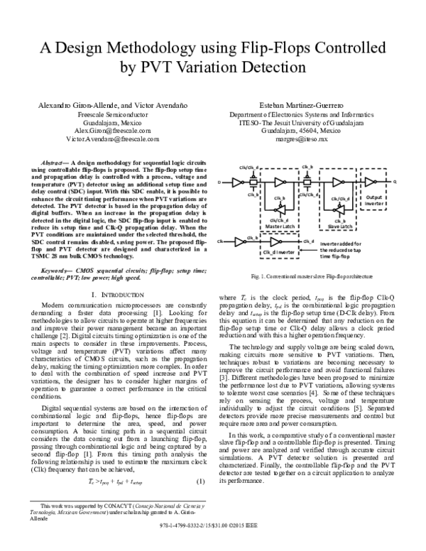 (PDF) A design methodology using flip-flops controlled by PVT variation ...