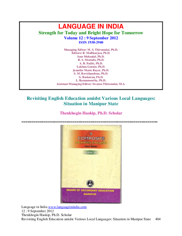 (PDF) LANGUAGE IN INDIA