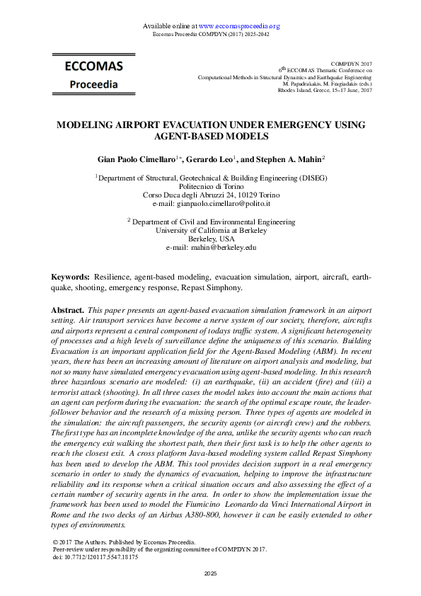Modeling Airport Evacuation Under Emergency Using Agent-Based Models