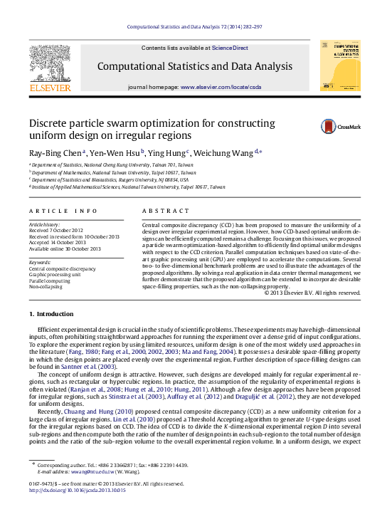 (PDF) Discrete particle swarm optimization for constructing uniform ...