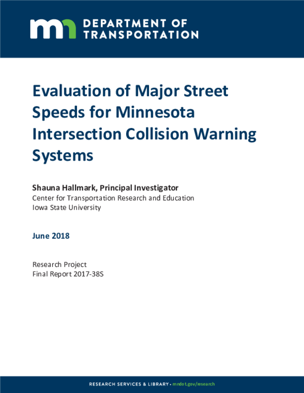 (PDF) Evaluation of Major Street Speeds for Minnesota Intersection ...