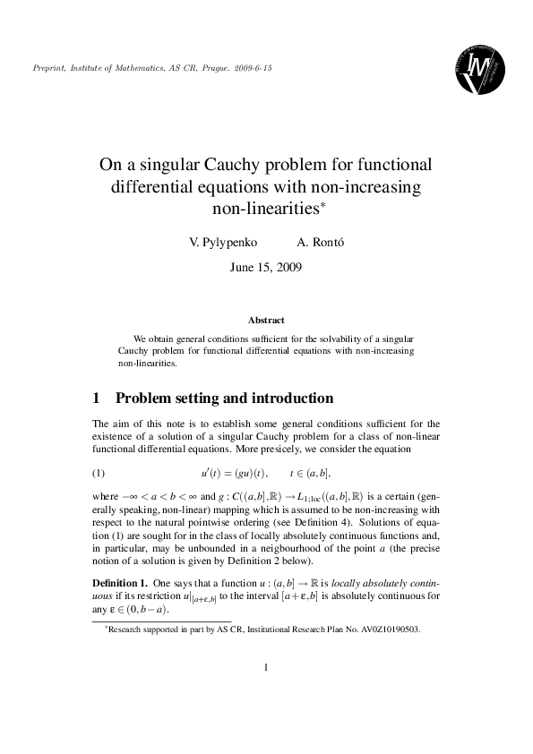 (PDF) Singular and degenerate Cauchy problems | Ralph Showalter - Academia.edu