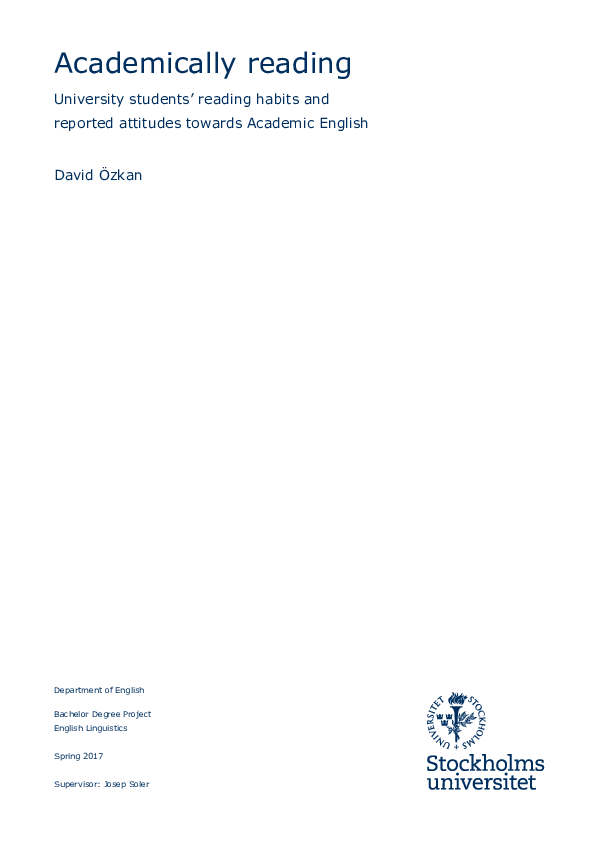 (PDF) Academically Reading : University students’ reading habits and ...