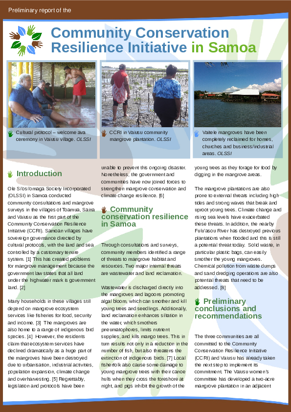 (PDF) Community Conservation Resilience Initiative in Samoa