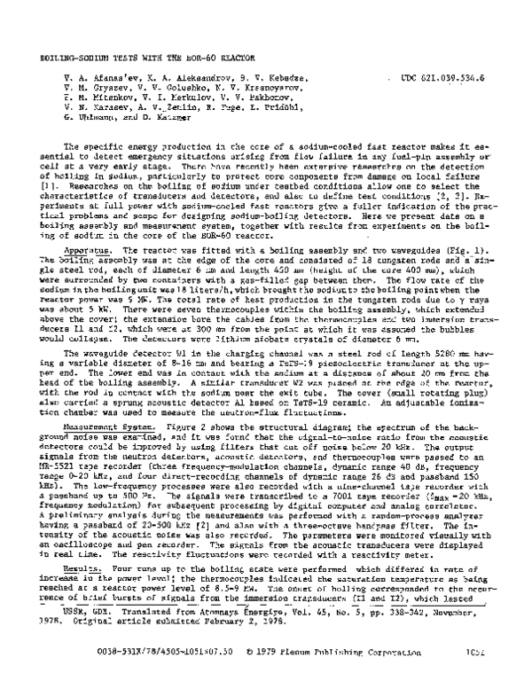 (PDF) Boiling-sodium tests with the BOR-60 reactor