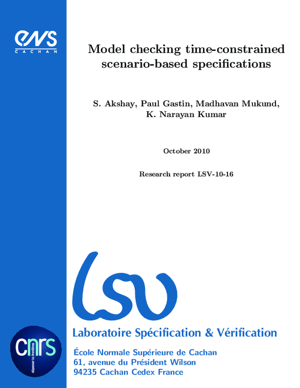 (PDF) Model checking timeconstrained scenario-based specifications