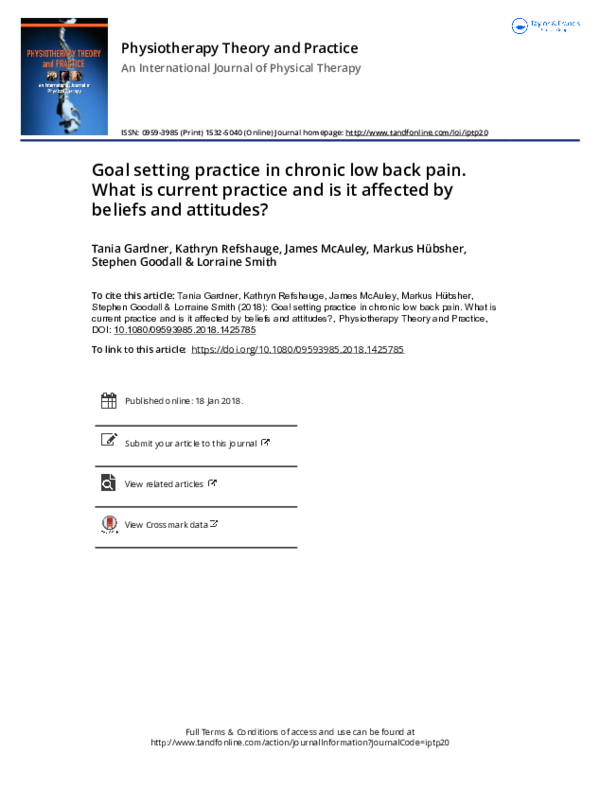 (PDF) Goal setting practice in chronic low back pain. What is current ...