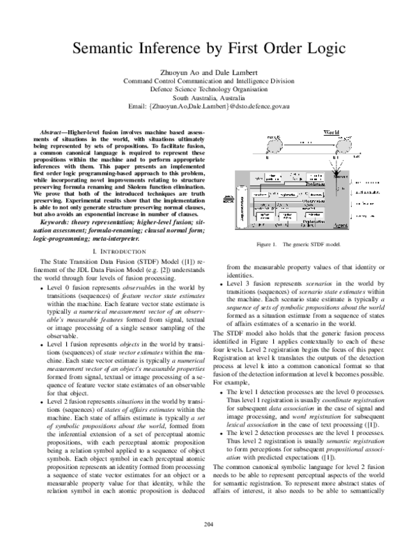 (PDF) Semantic inference by first order logic