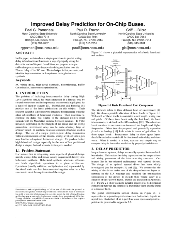 (PDF) Improved delay prediction for on-chip buses | Paul Franzon ...