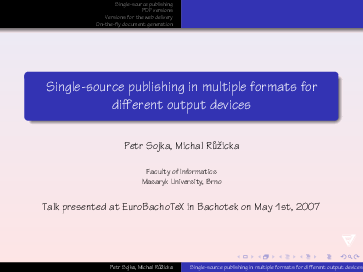 (PDF) Single-source publishing in multiple formats for different output devices