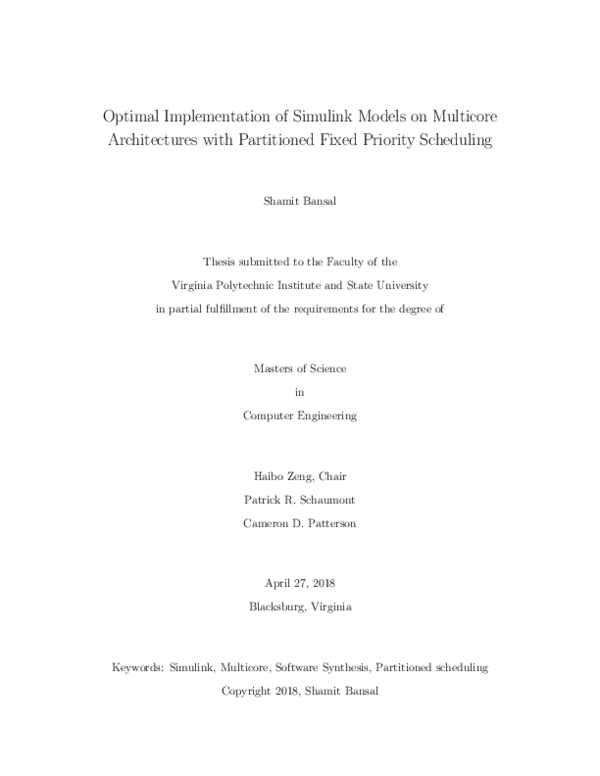 (PDF) Optimal Implementation of Simulink Models on Multicore Architectures with Partitioned ...