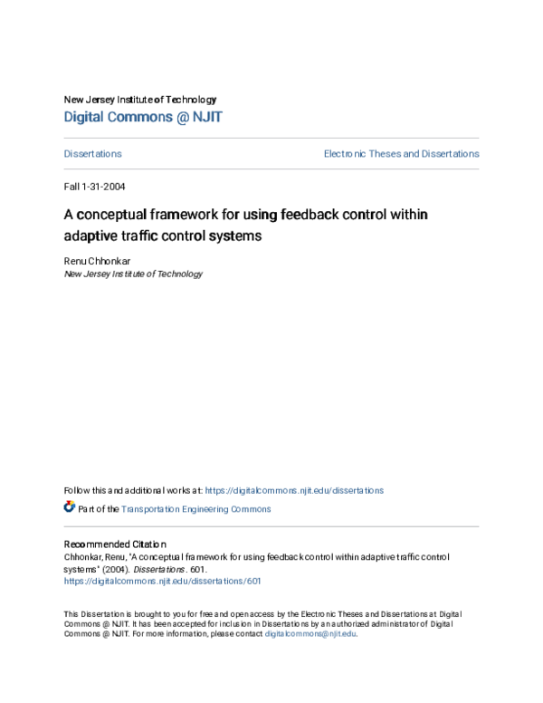 (PDF) A conceptual framework for using feedback control within adaptive ...