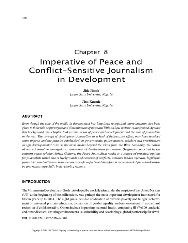 (PDF) Imperative of Peace and Conflict-Sensitive Journalism in Development