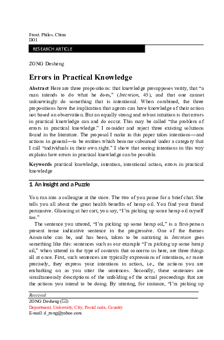 (DOC) Errors in Practical Knowledge