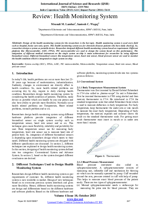 (PDF) Review: Health Monitoring System