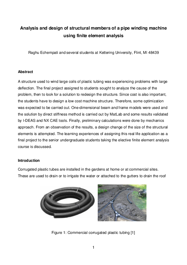 Pdf Analysis And Design Of Structural Members Of A Pipe Winding Machine Using Finite Element