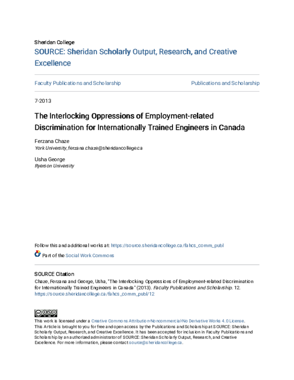 (PDF) The Interlocking Oppressions of Employment-related Discrimination ...