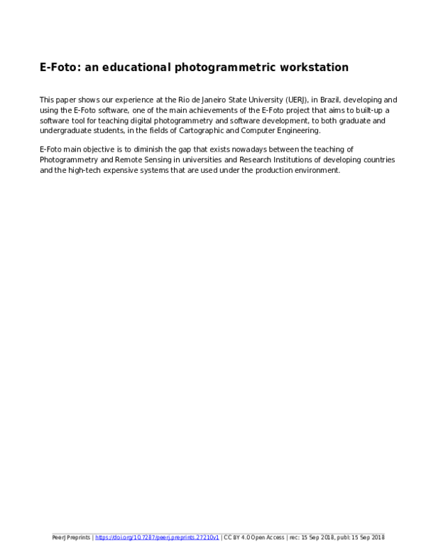 (PDF) E-Foto: an educational photogrammetric workstation