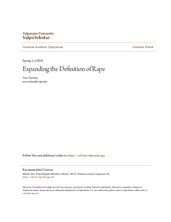 (PDF) Expanding the Definition of Rape