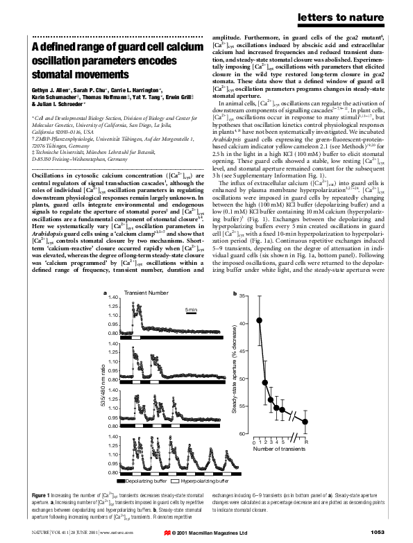 (PDF) A Defined Range of Guard Cell Calcium Oscillation Parameters ...