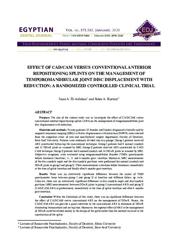(PDF) Effect of CAD/CAM versus conventional anterior repositioning ...
