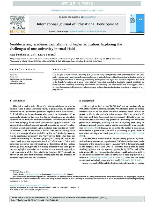 (PDF) Neoliberalism, academic capitalism and higher education ...