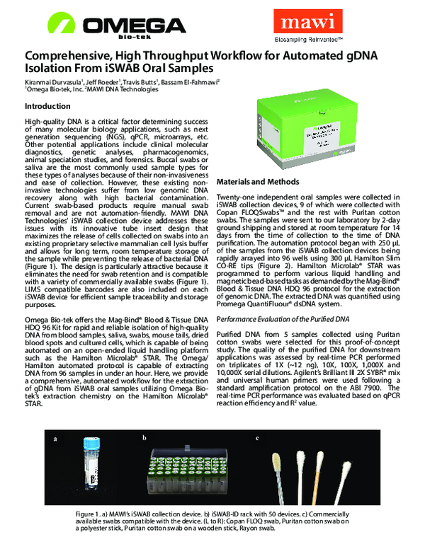 Pdf Comprehensive High Throughput Workflow For Automated Gdna