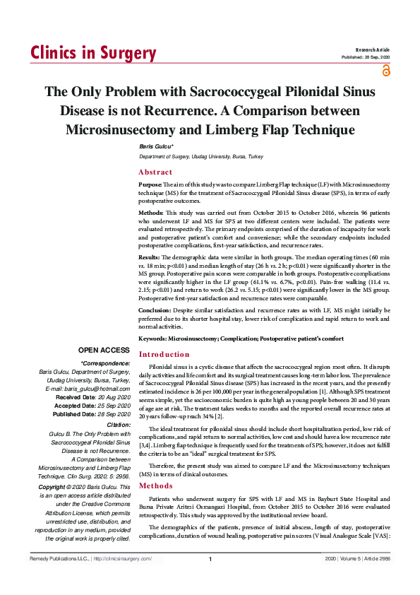 (PDF) Recurrence is not the Only Problem with Sacrococcygeal Pilonidal ...