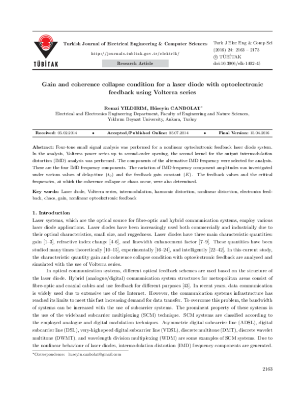 (PDF) Gain and coherence collapse condition for a laser diode with ...